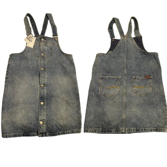 7 For All Mankind | Dresses | 7 For All Mankind Denim Bib Jumper Dress ...